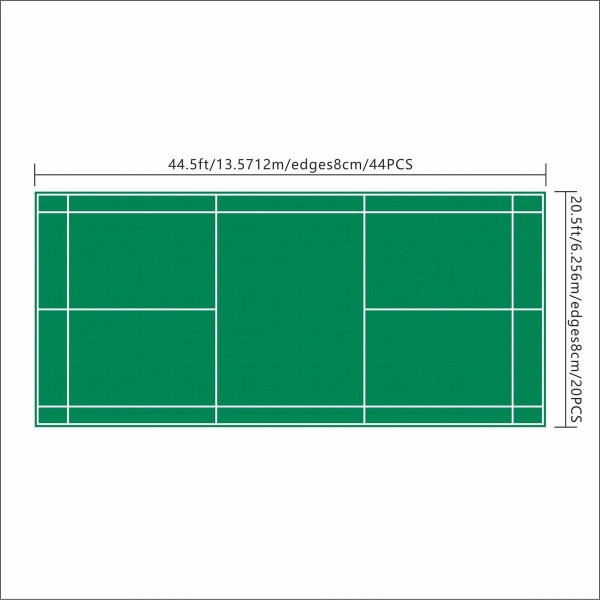 Standard size badminton court - ModuCourts